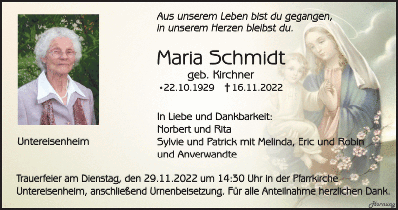 Aus unserem Leben bist du gegangen