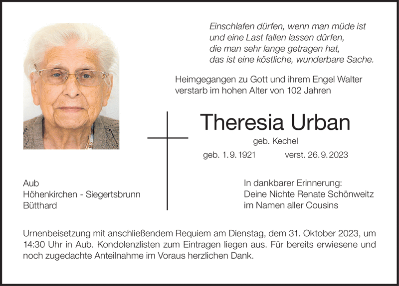 Einschlafen dürfen, wenn man müde ist und eine Last fallen lassen dürfen