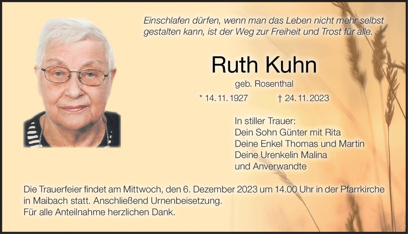 Einschlafen dürfen, wenn man das Leben nicht mehr selbst gestalten kann