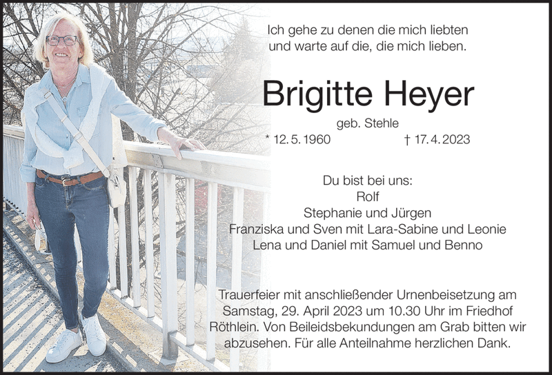 Ich gehe zu denen die mich liebten und warte auf die