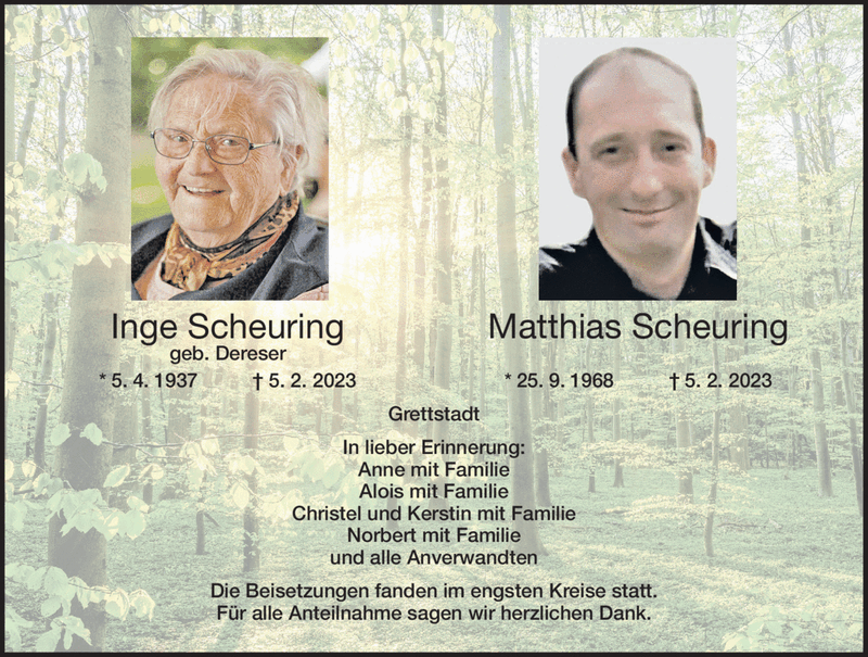 Inge Scheuring Matthias Scheuring geb