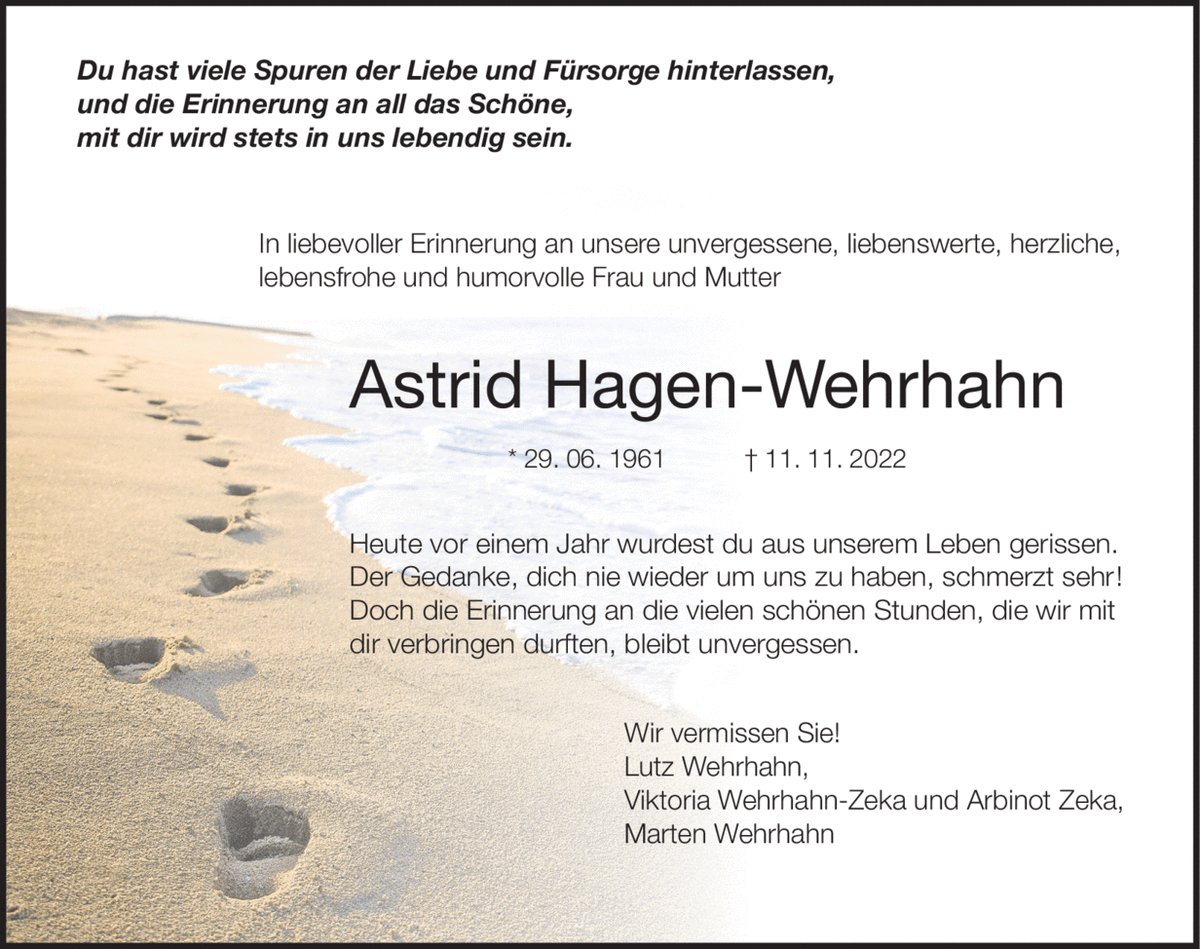 Du hast viele Spuren der Liebe und Fürsorge hinterlassen