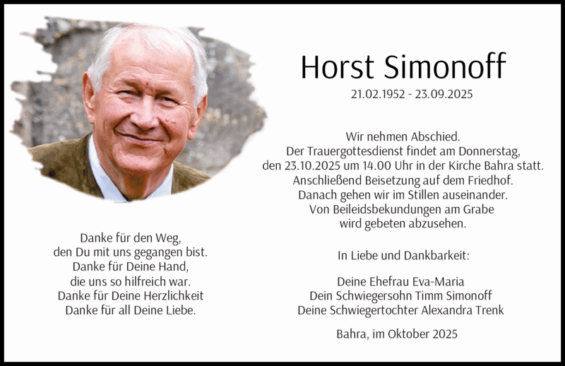 Horst Simonoff 21.02.1952 - 23