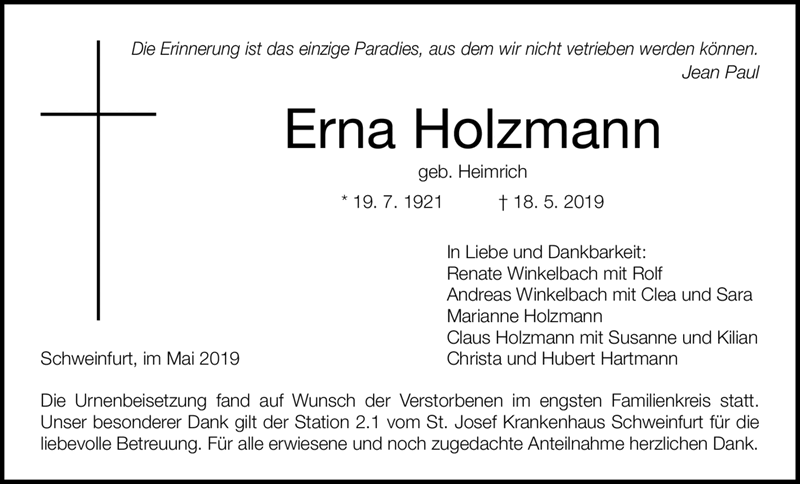 Die Erinnerung ist das einzige Paradies