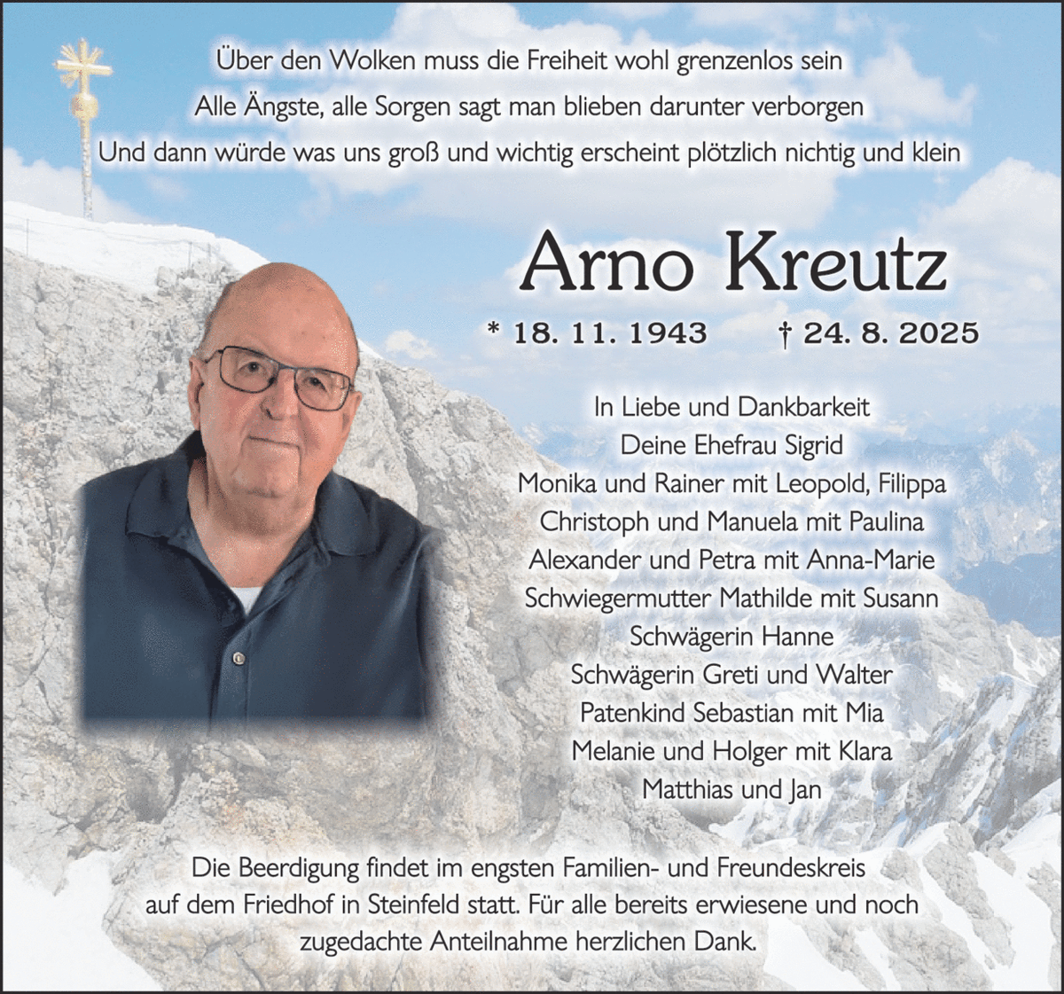 Über den Wolken muss die Freiheit wohl grenzenlos sein Alle Ängste