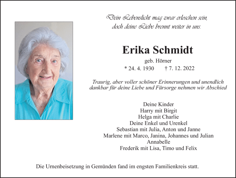 Dein Lebenslicht mag zwar erloschen sein