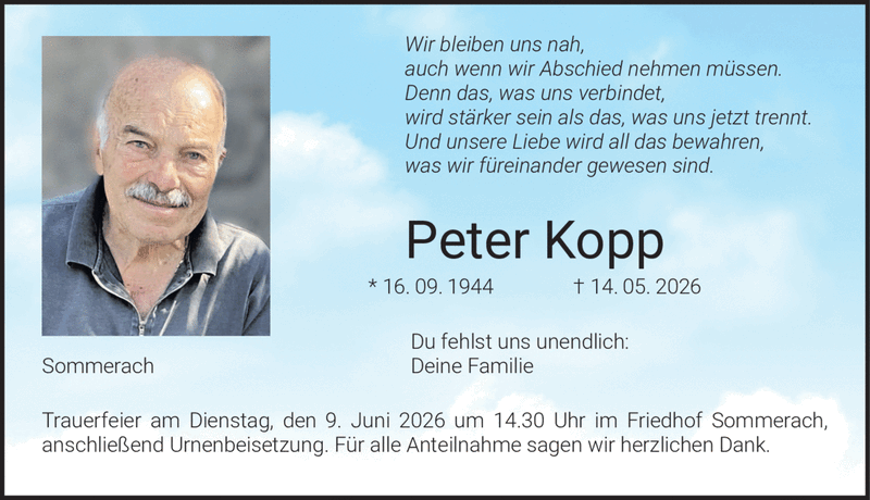 Wir bleiben uns nah, auch wenn wir Abschied nehmen müssen