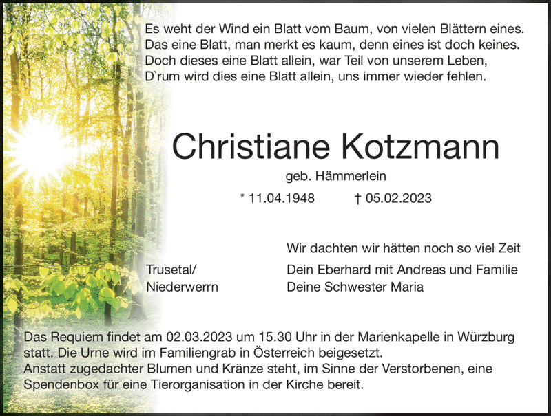 Es weht der Wind ein Blatt vom Baum