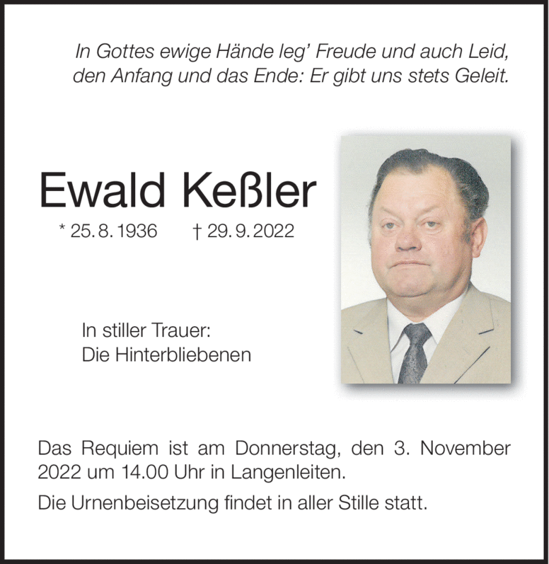 In Gottes ewige Hände leg?
