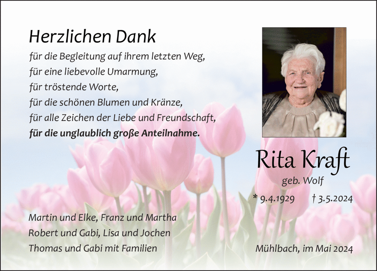 Herzlichen Dank für die Begleitung auf ihrem letzten Weg