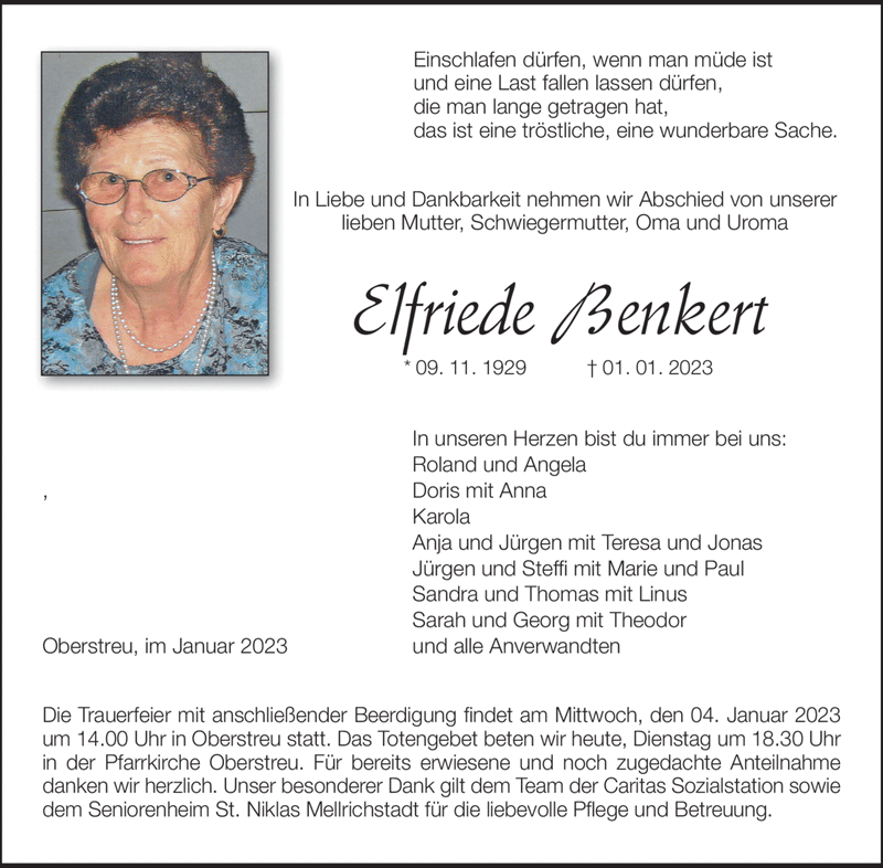 Einschlafen dürfen, wenn man müde ist und eine Last fallen lassen dürfen