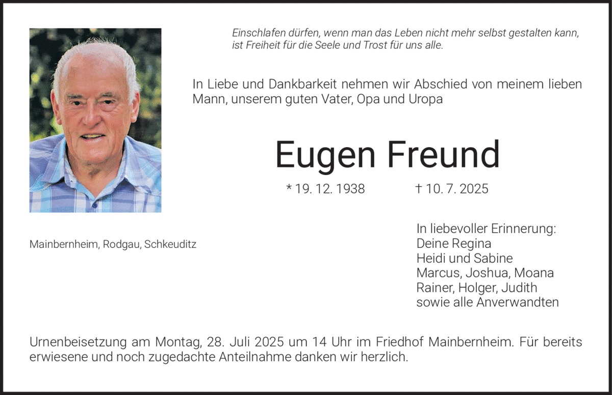 Einschlafen dürfen, wenn man das Leben nicht mehr selbst gestalten kann