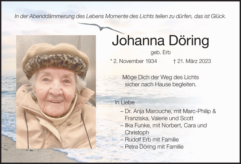 In der Abenddämmerung des Lebens Momente des Lichts teilen zu dürfen