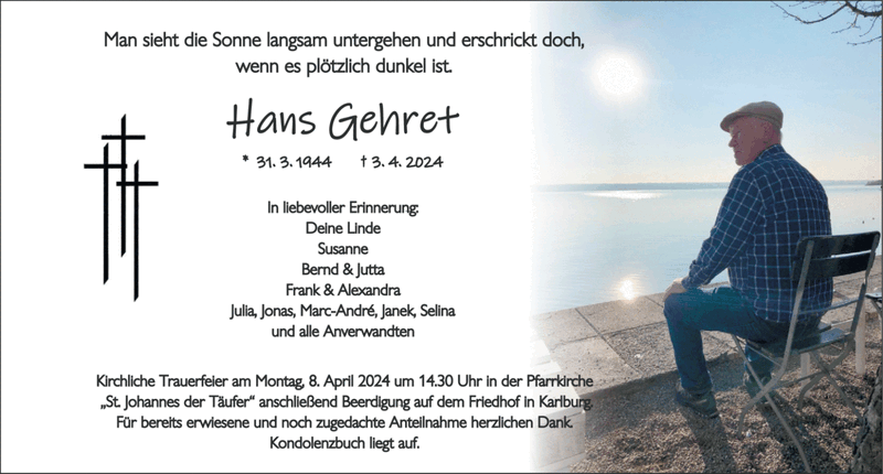 Man sieht die Sonne langsam untergehen und erschrickt doch