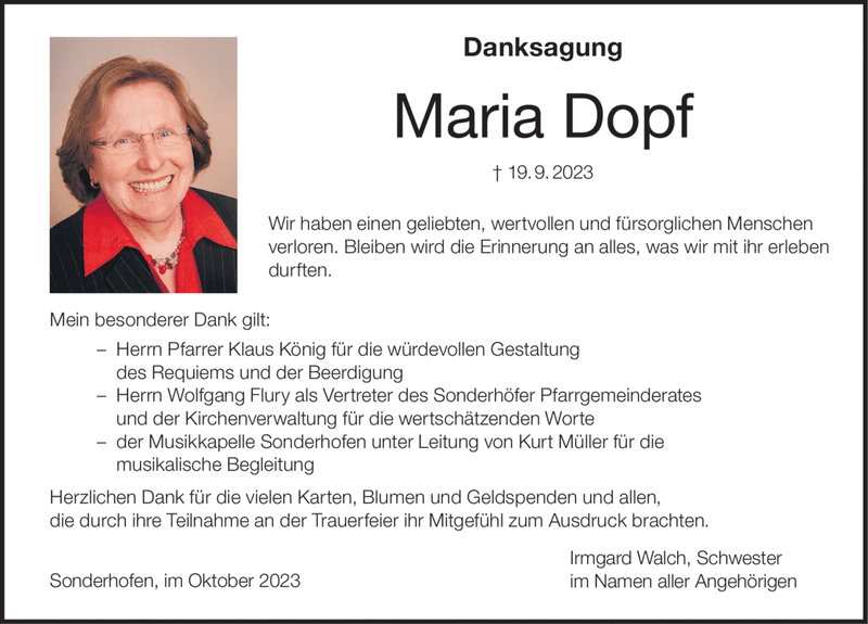 Danksagung Maria Dopf ? 19