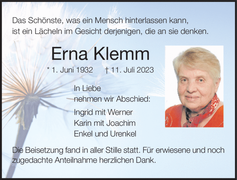 Das Schönste, was ein Mensch hinterlassen kann